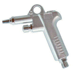 ●ワンタッチ作業ボタンタイプです。 商品詳細 最高使用圧力 1.0Mpa ノズル接続ねじ径 G1/8エア供給口径 G1/4本体材質 アルミダイカスト適用流体 空気付属品 -本体質量 200g　