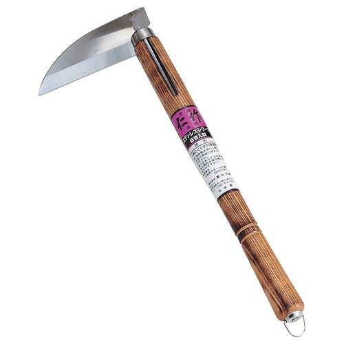 雑草の刈り込み作業に。 焼木グリップ。 刃物用ステンレス鋼総焼入加工ですので、頑強、研ぎ直し使用可能です。■刃巾：115mm ■木柄長：300mm ■基部仕様：総焼入製 ■重量−■材質刃部：総焼入ステンレススチール製（HRC54゜） 柄部：...
