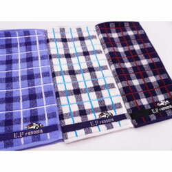 U.P renoma タオルハンカチ 紳士 チェック&車刺繍 25×25cm ビジネス 学生 男性 紳士 プチギフト おしゃれ 小物雑貨 　中国製 御礼、お返しなどにもおすすめです。毎日の必需品。汗を拭いたり、手を拭きましょう。 毎日清潔な...