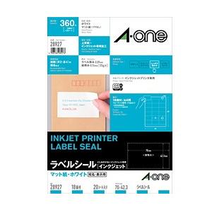 商品名 インクジェットプリンタラベル ?上下余白付?（A4サイズ・18面・20シート）　28927 型番 28927 JANコード 4906186289276 メーカー エーワン シートサイズ A4判 （210×297mm） 面付き 18面...