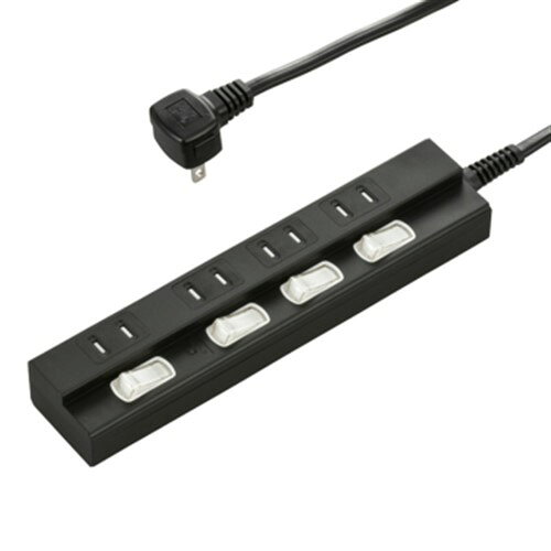 オーム電機 HS-TPK41PBT-K 雷に強い節電タップ 4個口 1m 黒●PCなどの精密機器を雷から守る、雷に強い節電タップ●安心の雷ガード●熱に強いPBT樹脂使用、発熱を抑えるモジュール設計で耐熱性アップ●ホコリ防止シャッター●燃えに...