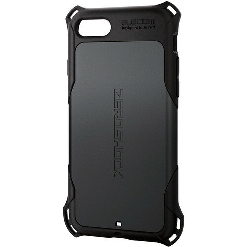エレコム PM-A22SZEROBK iPhone SE 第3世代/SE 第2世代/8/7 用 ケース カバー ハイブリッド ZEROSHOCK 衝撃吸収フィルム付属 ストラップホール付 ブラック ●6つの衝撃吸収構造で機器本体を衝撃から守...