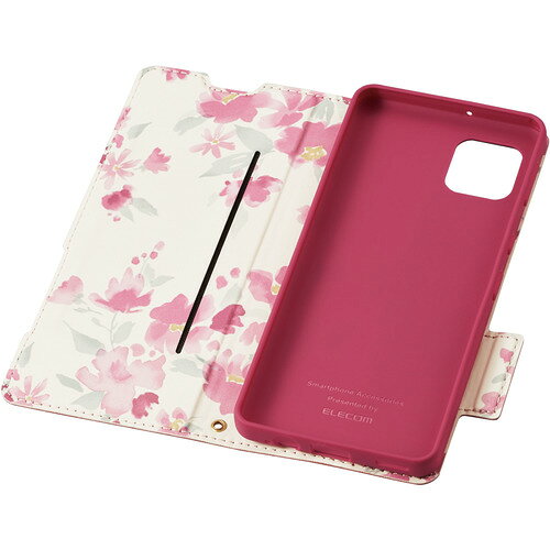エレコム PM-S221PLFUJPND AQUOS sense6s(SHG07)/sense6(SH-54B SHG05) ケース カバー レザー 手帳型 マグネット フラップ 衝撃吸収 超軽量 ディープピンク ●本体の薄さ、軽さを損ねな...