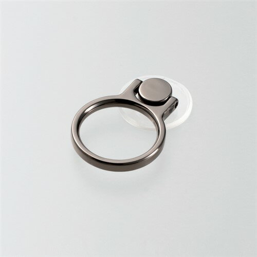 エレコム P-STRBCRBK フィンガーリング（スタンダード・クリア） ブラック●本体部分が透明で、機器本体やケースのデザインを隠さない。 背面に貼りつけてスマートフォンの落下を防ぐ、スタンダード・クリアタイプのフィンガーリング。サイズ：...