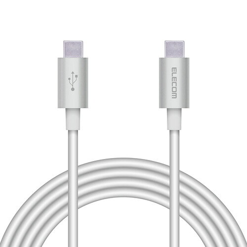 エレコム MPA-CCPS20PNSV Type-Cケーブル Type-C to Type-C 2m PD 60W 断線しにくい 耐久仕様 スリムケーブル アルミコネクタ RoHS指令準拠 シルバー ●美しく、強い。耐久設計で断線しにくい新...