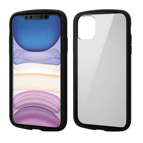 エレコム PM-A19CTSLFCBK iPhone 11 TOUGH SLIM LITE フレームカラー TPU+ポリカーボネート ブラック ●側面に弾力性のあるTPU素材を、背面に高硬度8Hのポリカーボネート素材を使用した、iPhone...