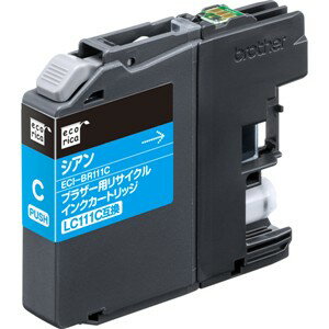 エレコム ECI-BR111C エコリカ 互換リサイクルインクカートリッジ ブラザー LC111C シアン(染料) インク残量表示対応 ●エコリカ リサイクルインクLC111C互換●対応カートリッジ:ブラザー LC111C●カラー:シアン(...