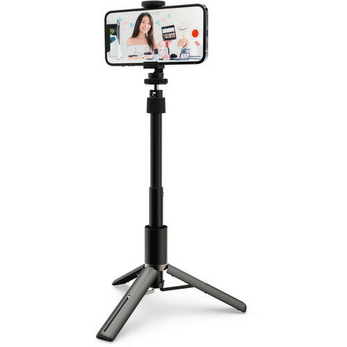 エレコム P-STSRS02MSBK スマートフォン用三脚 自撮り棒 2way 高耐荷重 ブラック ●様々なシーンで使える三脚&自撮り棒です。6.5インチまでのスマートフォンに取り付けが可能です。●自撮り棒としても使用できる2Wayタイプの...