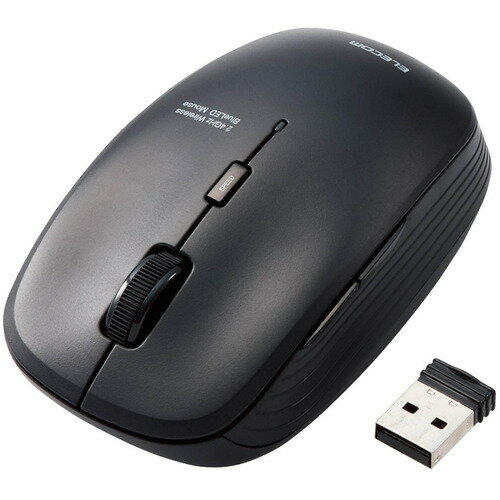 エレコム M-BL21DBSKBK BlueLEDマウス 無線 5ボタン 静音 抗菌 ブラック ●日々のパソコン操作に安心をプラスする抗菌仕様！ネットの閲覧などに便利な「進む」・「戻る」ボタンが付いた5ボタンワイヤレスBlueLED静音マウ...