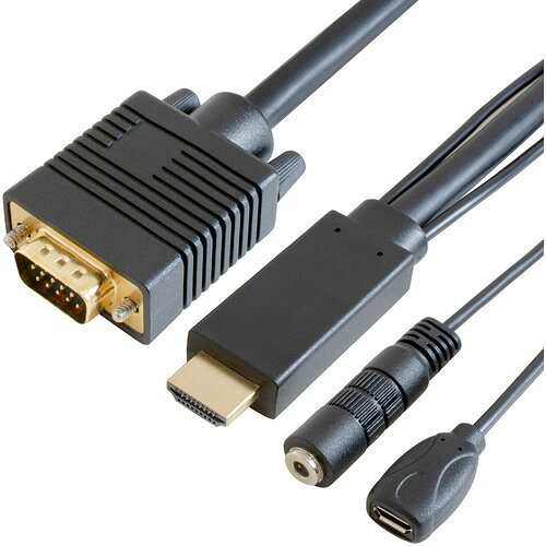 ゴッパ GP-HDV15K-10 HDMI-VGA変換ケーブル 1m ブラック発売日：2021年4月30日●HDMI→VGA変換ケーブルHDMI端子を搭載したパソコンの映像信号を変換し、VGA端子に接続できるケーブルです。最大フルHD(19...