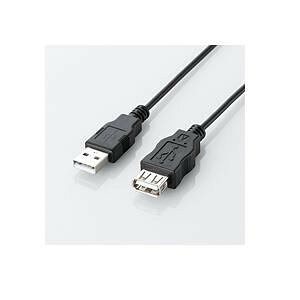 エレコム U2C-JE20BK エコUSB2.0延長ケーブル 2m A-Aメスタイプ 環境配慮パッケージ EU RoHS指令準拠 ブラック ●EU RoHS指令準拠(10物質)、環境配慮パッケージで、環境にやさしいエコケーブル!マウスやキー...