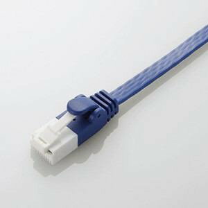 エレコム LD-GFAT/BM10 LANケーブル 1m CAT6A準拠 10GBASE-T対応 周波数帯域500MHz 爪折れ防止 フラット ブルーメタリック ●周波数帯域500MHzを保証する10ギガビット・イーサネットに対応した、Ca...