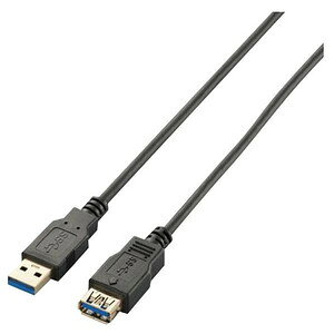 エレコム USB3-E10BK USB3.0延長ケーブル 1m A-Aタイプ 最大5Gbps 金メッキピン ブラック ●USB3.0(Aタイプ:オス)のインターフェースを持つメモリーカードリーダやマウス、キーボードなどの周辺機器のUSBケー...