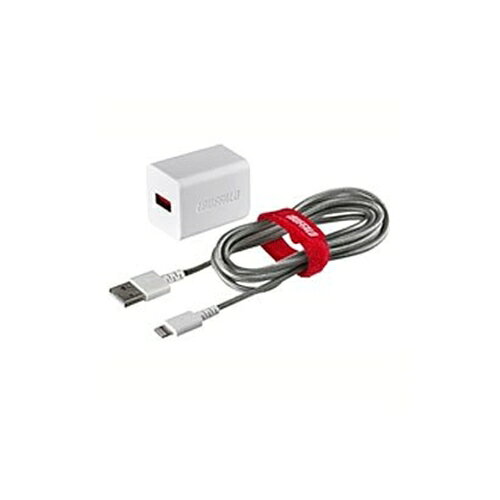 バッファロー BSMPA2404LC1WH 2.4A USB急速充電器 Lightningケーブル1.5m付属（ホワイト）●iPhone/Androidを自動判別し、最適な充電を行うAutoPowerSelect機能搭載。●“Made fo...