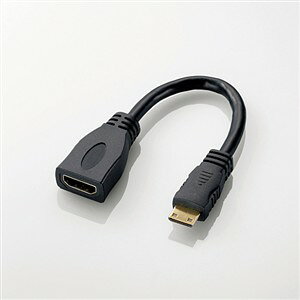 エレコム AD-HDAC2BK 変換ケーブル HDMI AF-C タイプA-Mini(タイプC) 金メッキプラグ ブラック ●お持ちのHDMI(タイプA)ケーブルでタブレットに接続できる!HDMI端子(タイプA)をHDMI-Mini端子(タ...