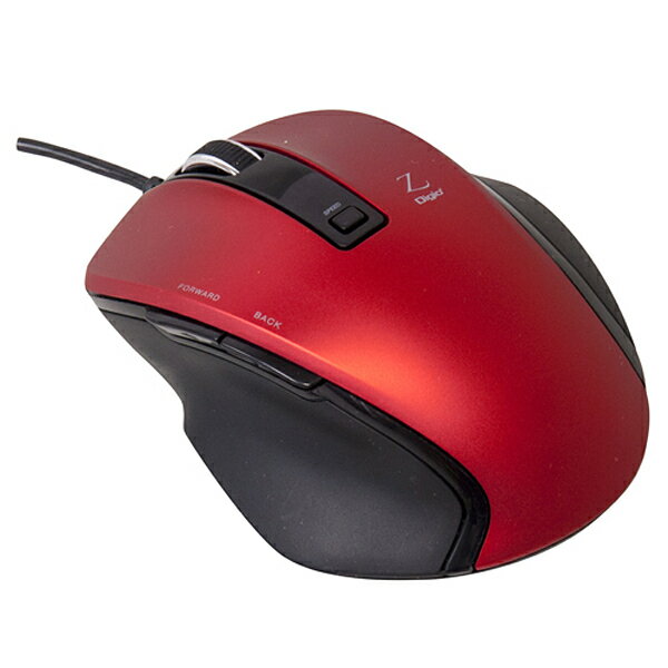 ナカバヤシ MUS-UKF120R BlueLED 有線マウス Z 5ボタン Sサイズ レッド発売日：2016年09月07日●握り心地を追及した究極のカタチ、マウスZ。●5ボタンの快適な操作性。●BlueLED、DPI切替スイッチ搭載。●S...