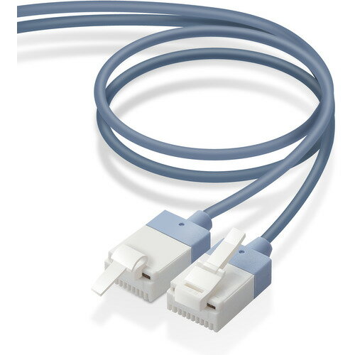 エレコム LD-GPASST/BU10 ツメ折れ防止スーパースリムLANケーブル Cat6A準拠 1.0m●屈曲に対する耐久性が高い新素材コネクタを採用し、通常の使用環境では絶対にツメが折れないLANケーブルです。 ※1000回の屈曲検査に...