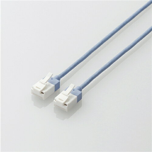 エレコム LD-GPASST/BU50 LANケーブル 5.0m CAT6A準拠 10GBASE-T対応 周波数帯域500MHz スーパースリム 爪折れ防止 ブルー ●周波数帯域500MHzを保証する10ギガビット・イーサネットに対応した、...