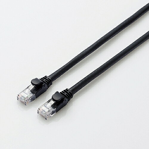 エレコム LD-GPA/BK5 LANケーブル 5m CAT6A準拠 10GBASE-T対応 周波数帯域500MHz スタンダード ブラック ●周波数帯域500MHzを保証する10ギガビット・イーサネットに対応した、Cat6A準拠LANケー...