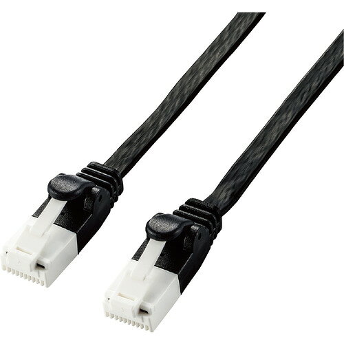 エレコム LD-GFAT/BK70 LANケーブル 7.0m CAT6A準拠 10GBASE-T対応 周波数帯域500MHz 爪折れ防止 フラット厚さ1.4mm ブラック ●周波数帯域500MHzを保証する10ギガビット・イーサネットに対応...