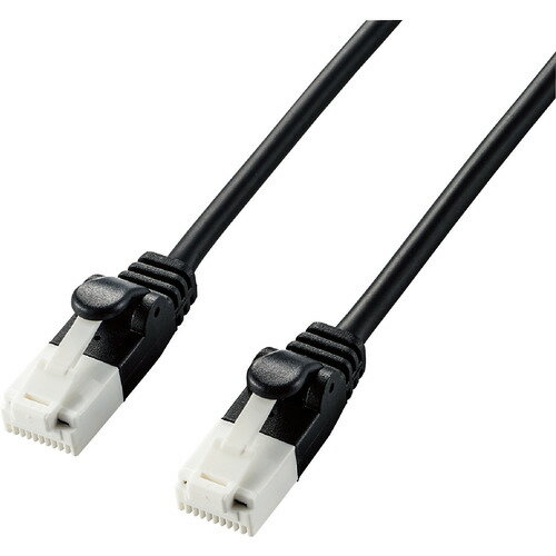 エレコム LD-GPAYT／BK10 やわらかLANケーブル CAT6A 爪折れ防止 1.0m ブラック ●プロテクタと新素材コネクタ採用のダブル構造で通常の使用環境では絶対にツメが折れない！周波数帯域500MHzを保証する10ギガビット・...