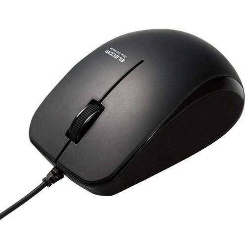 エレコム M-BL27UBSKBK BlueLEDマウス 有線 3ボタン サイドラバー 静音 抗菌 ブラック ●日々のパソコン操作に安心をプラスする抗菌仕様！ 手にピタッ！っと馴染んで疲れにくく、長時間のマウス操作におすすめの3ボタンBlu...