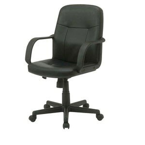 ナカバヤシ CCL-001D OAレザーチェア ローバック・肘付き(ブラック)【仕様】サイズ：幅580×奥行640×高さ890〜990mm本体重量：11.4Kg材質：張地/PVCレザー、肘/ポリプロピレン、脚・キャスター/ナイロン、クッショ...