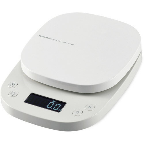 エレコム HCS-KS03WH キッチンスケール／タイマー付／最大2kg／最小0.1g表示／ホワイト HCSKS03WH●便利なタイマー機能が付いたキッチンで使用しやすいコンパクトサイズのキッチンスケール。煮込み料理や揚げ物、茹で物などの調...