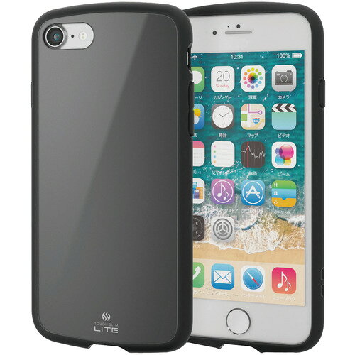 エレコム PM-A22STSLBK iPhone SE 第3世代/SE 第2世代/8/7 ケース カバー ハイブリッド 耐衝撃 軽量 ワイヤレス充電可 ストラップホール付 ブラック ●全周に配置した独自設計のエアークッションが衝撃を吸収し、...