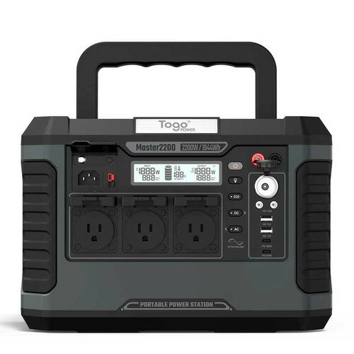 コンピューケース・ジャパン TPS2200 ポータブル電源（UPS機能付き） Togopower 2200W グレー発売日：2023年1月中旬●MUPS機能（無停電電源）搭載。停電や災害時、Master電源の途切れない給電により、家族の安全...