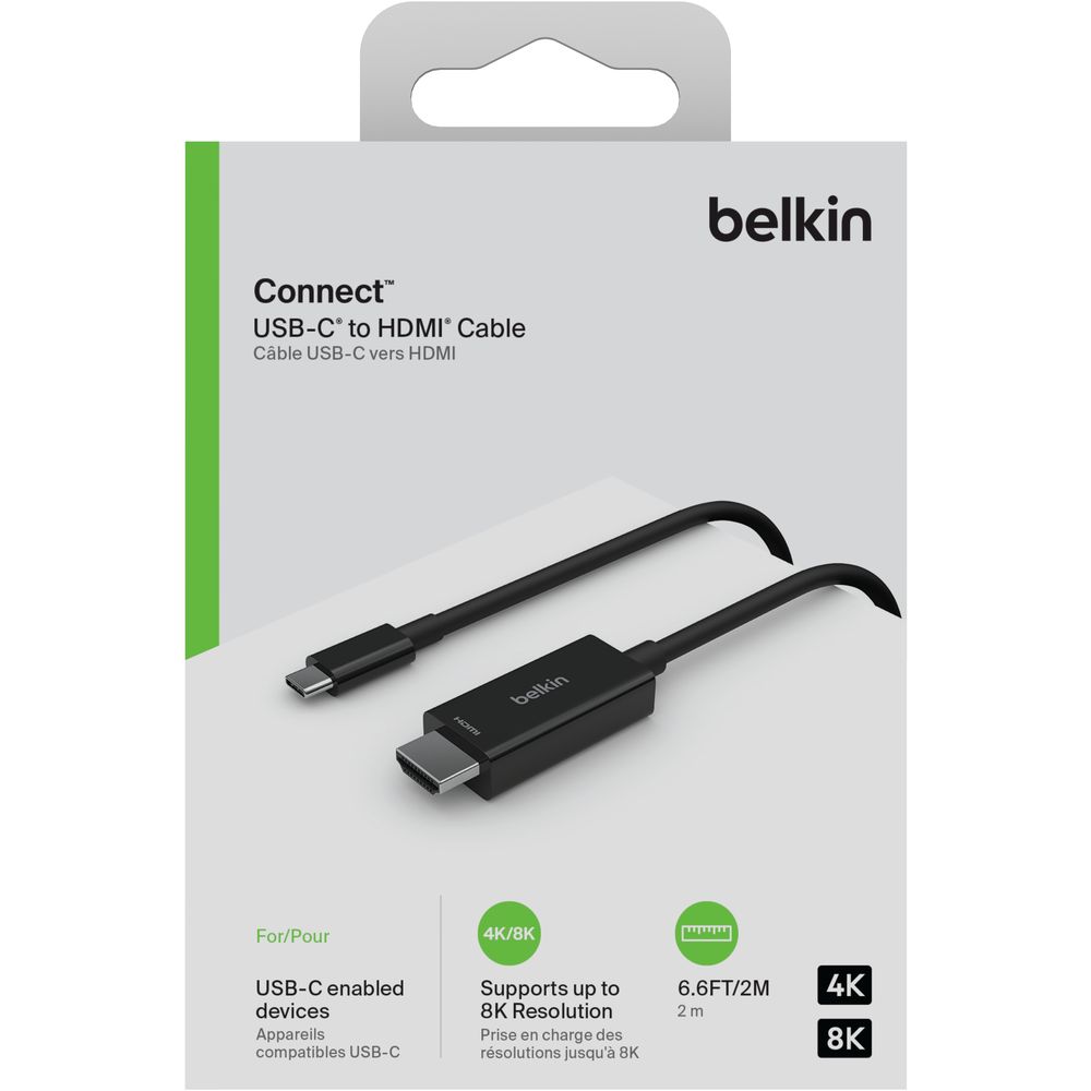 ベルキンAVC012bt2MBK USB-C to HDMI 2.1 Cable (2M)AVC012BT2MBK【動作環境】[保証書]あり【発売日】2022年12月23日