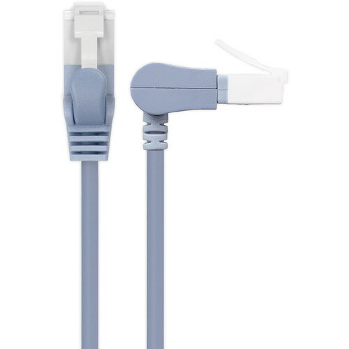 エレコム LD-GPATSV/BU50 LANケーブル CAT6A準拠 爪折れ防止 縦スイング式コネクタ 5.0m ブルー LDGPATSV/BU50●片方のコネクターが垂直方向に上下90度回転できるスイングコネクターを搭載したLANケーブ...