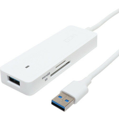 ミヨシ USH-10G2A/WH USBハブ USB3.2 Gen2対応 USB Aタイプ カードリーダー付 USH10G2A/WH●USBハブ×カードリーダーの2in1タイプUSB Aポート搭載のPCで4台のUSB機器とSDカードまたはm...