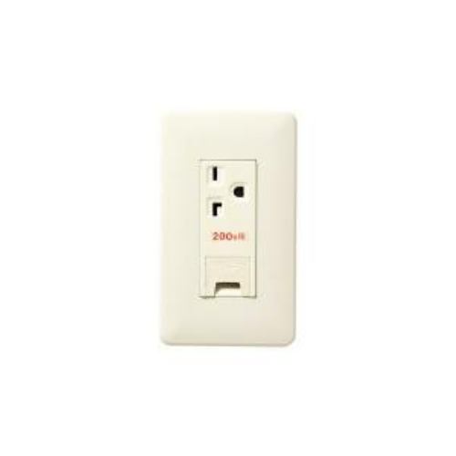 【特徴】●モダンプレート付※お取り替えには電気工事士の資格が必要です。【仕様】●定格：20A250V●個装寸法：タテ180×ヨコ90×アツミ31mm●質量：139g●色：ミルキーホワイト●モダンプレート付●フラット型