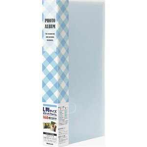 ナカバヤシ PHE1168A-B フォトホルダーEL168（チェック柄） ブルー【仕様】本体寸法：タテ297mm×ヨコ157mm×背巾35mm本体重量（スリップケース込）：250g表紙：ポリプロピレン（厚み0.8mm）台紙：ポリプロピレン製...