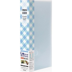 ナカバヤシ PHE1288A-B フォトホルダーEL288（チェック柄） ブルー【仕様】本体寸法：タテ297mm×ヨコ157mm×背巾45mm本体重量（スリップケース込）：340g表紙：ポリプロピレン（厚み0.8mm）台紙：ポリプロピレン製...