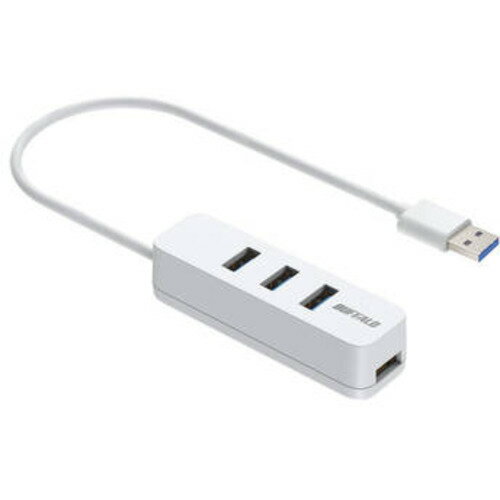 BUFFALO BSH4U320U3WH USBハブ ホワイト ●USB 3.2(Gen 1)対応USB 3.2(Gen 1)規格の機器を接続可能。最大転送速度は5Gbps(規格値)です。 ●片手で挿しやすい上挿しタイプ 3ポートを上面に配...