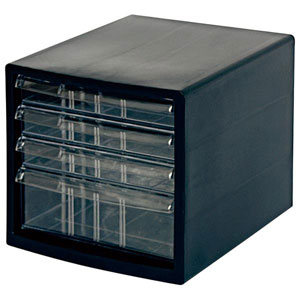 ナカバヤシ A4E-S4B A4レターケース4段(浅3段・深1段) ブラック●仕切り板対応の引出しで細かいアイテムの整理、収納に便利●A4フラットファイルも収納可能●分類に便利なタイトルシール付き●底面に本体すべり止め付き【仕様】サイズ：幅...