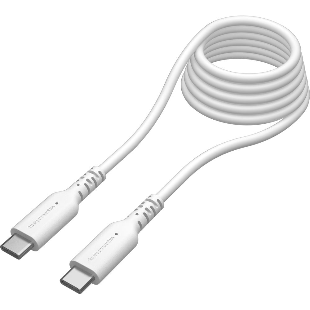 多摩電子工業PD240W USB-C to Cソフトケーブル 2.0m ホワイト 過熱防止TH302CC20W新規格USB Power Delivery 3.1(EPR)規格対応PD240W(48V/5A)対応ケーブル 高出力でも安全な加熱...