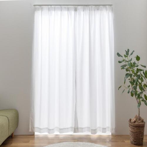 ユニベール レースカーテン ソピア 幅100×丈103cm 2枚入 UVカット85% 断熱25% 保温20% 昼見えにくい ウォッシャブル ホワイト ●UVカット85% 断熱25% 保温20% 昼見えにくい ウォッシャブル アジャスターフック