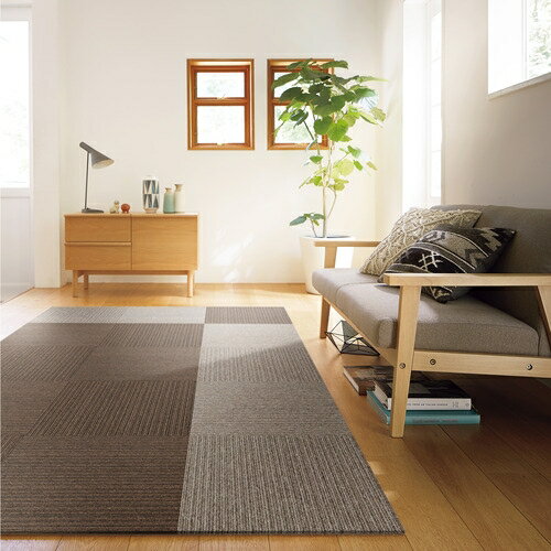 東リ TG-1707SP487 タイルカーペット 【50×50、16枚セット】 ●落ち着いたストライプ柄でデザイン性のあるお部屋へ！【仕様】パイル：原着ポリプロピレン100%バッキング：塩ビ樹脂+ガラス不織布パイル長：0.3cmループパイル...