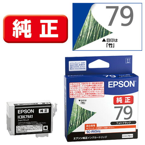 EPSON ICBK79A1 インクカートリッジ フォトブラック発売日：2023年10月12日●対象プリンター SC-PX5V2●ICBK79の仕様変更品●色フォトブラック