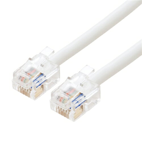 ミヨシ DC-603/WH 6極6芯 電話機コード 3m ホワイト●ドアホンやインターホンとの接続に対応した電話機で使える6極6芯タイプ壁などの電話線挿込口と、電話機本体などを接続する電話線です。ドアホンなど受けることのできる電話機にも対応...
