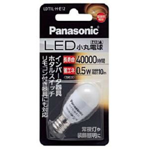 パナソニック LED電球　（小丸電球T形/電球色・口金E12）　LDT1LHE12■リモコン付器具・ホタルスイッチ接続器具・センサ付足元灯に対応。約15年間の長寿命（1日7時間使用で計算。定格寿命は全光束（明るさ）が初期の70％となる時間）...
