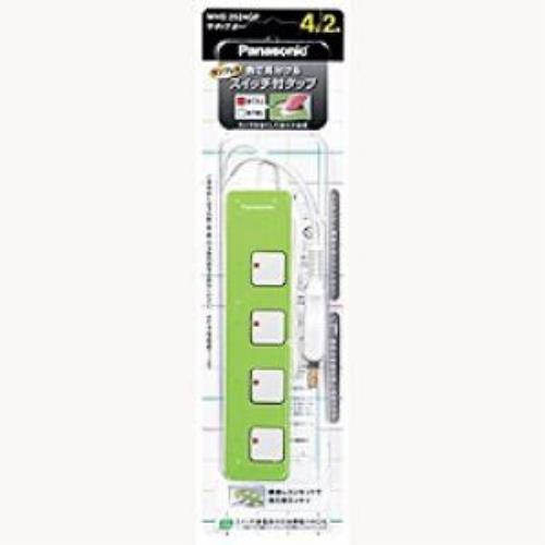 メーカー名：パナソニック商品名：ザタップZ(4コ口)(2m)(グリーン) 型番：WHS2524GPJANコード4549077104304発売年月日 2012年08月01日寸法：330mm＊90mm＊50mm（348g）高さ＊幅＊奥行き（質量...