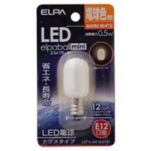ELPA LED電球 「ナツメ形」（電球色・口金E12）　LDT1L-G-E12-G101光源色 電球色 口金 E12 定格消費電力 0.5W