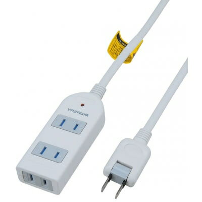 ヤザワ Y02KS303WH 雷サージ付テーブルタップ 3個口 3m 白●雷サージフィルターが雷の過電圧から接続機器を保護します。●ホコリの進入を防止する安全シャッター付きです。●狭い場所でも使える180°可動のスイングプラグです。●スイン...