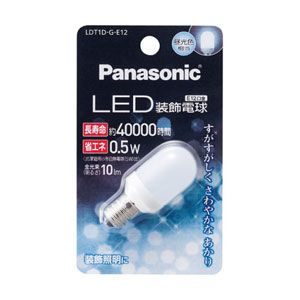 メーカー名：パナソニック商品名：LED電球 （装飾電球T形・全光束10lm/昼光色相当・口金E12）型番：LDT1DGE12JANコード：4902704778826発売年月日 2013年06月21日内形寸法：＊＊（7g）高さ＊幅＊奥行き（質...
