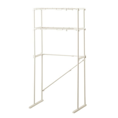 NY-293 防水パン伸縮洗濯機ラック ライトグレー ●防水パン対応で取付方法の簡単です。用途に合わせて突っ張りタイプなど選択できます。●サイズ65〜97×47.5×161CM&nbsp;【仕様】材質：樹脂部:ポリプロピレン・ABS樹脂・塩...