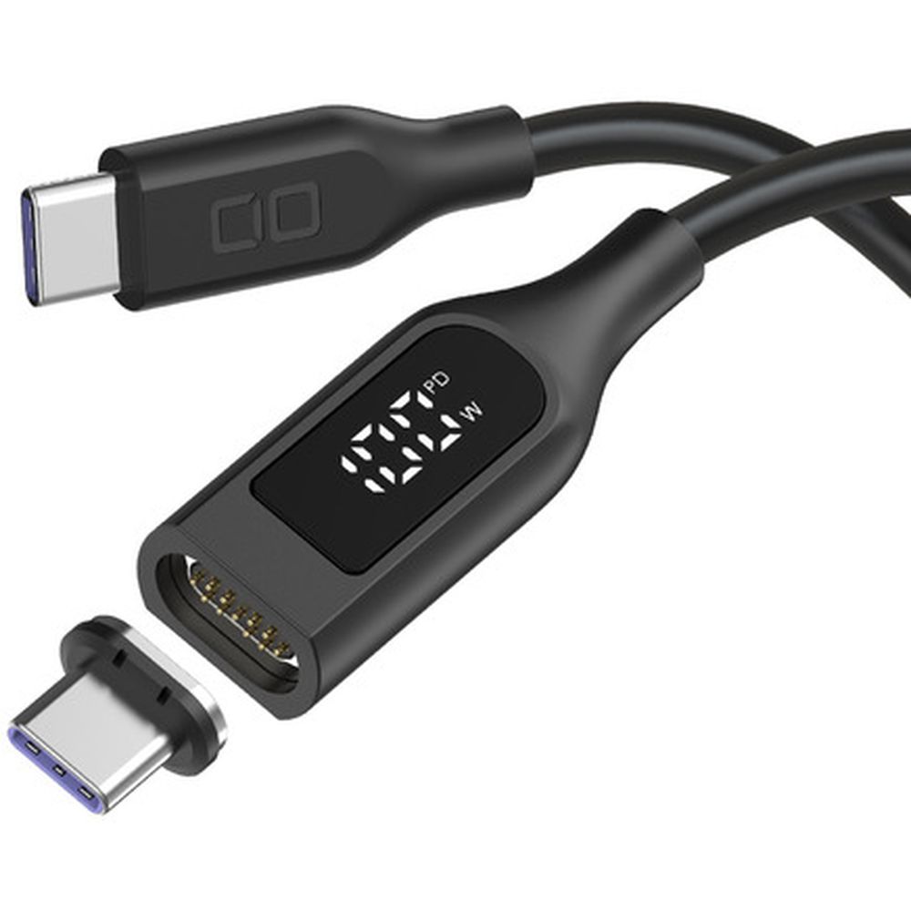 CIOディスプレイ表示付き マグネットシリコンケーブル CtoC 100W 1mCIO-SLMG-SC-CC1-BKカチッとくっつく新常識!リアルタイムで電力が見える!CIOマグネットシリコンケーブル・マグネット端子で簡単着脱!100W対応...